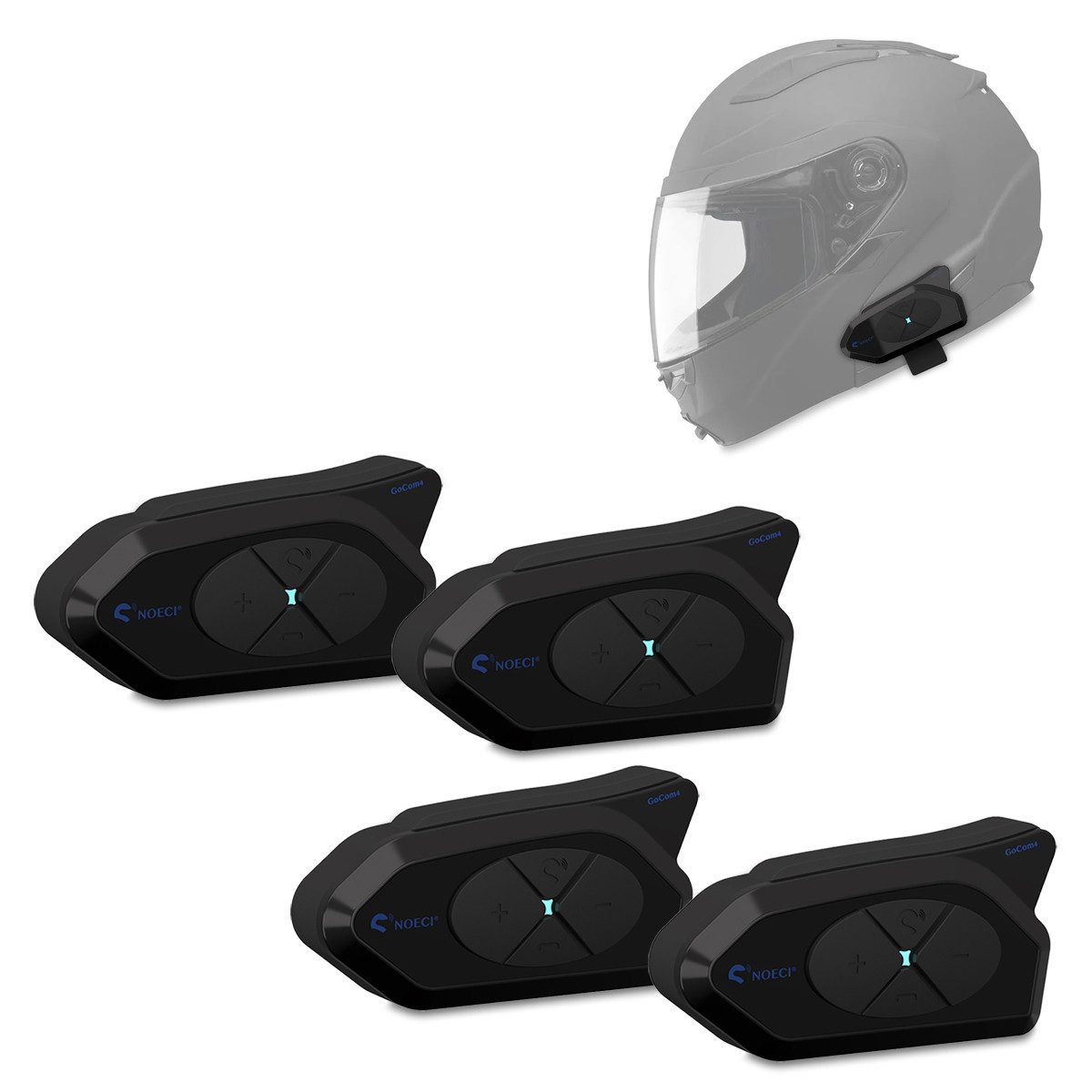 Tourtecs Funkgerät 4x Intercom Motorrad Bluetooth Kommunikationssystem ...