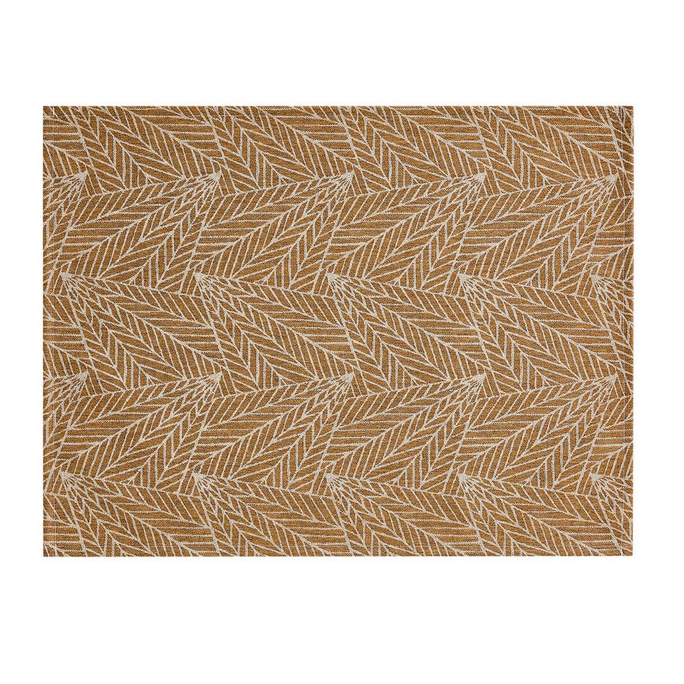 Platzset Beschichtete Tischsets 2x Set A La Carte Feuilles Brun