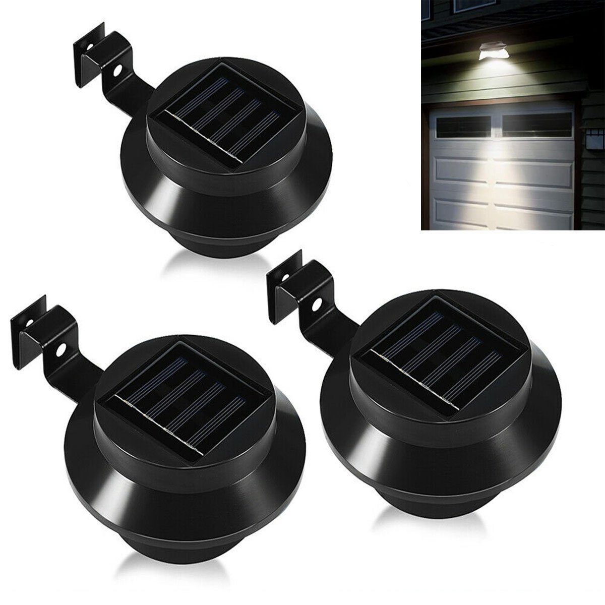 Letgospt Led Solarleuchte 3er Set Led Dachrinnenleuchte Zaunlicht Für