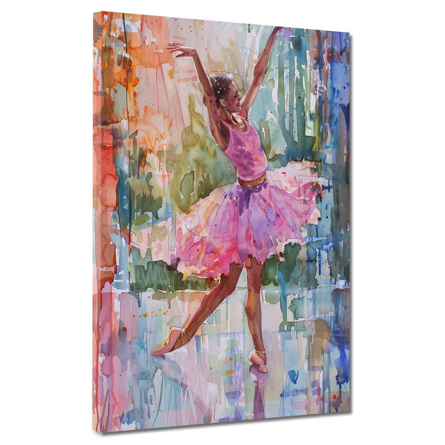 Artedinoi Leinwandbild Abstrakt Ballerina Aquarellfarben Leinwandbild