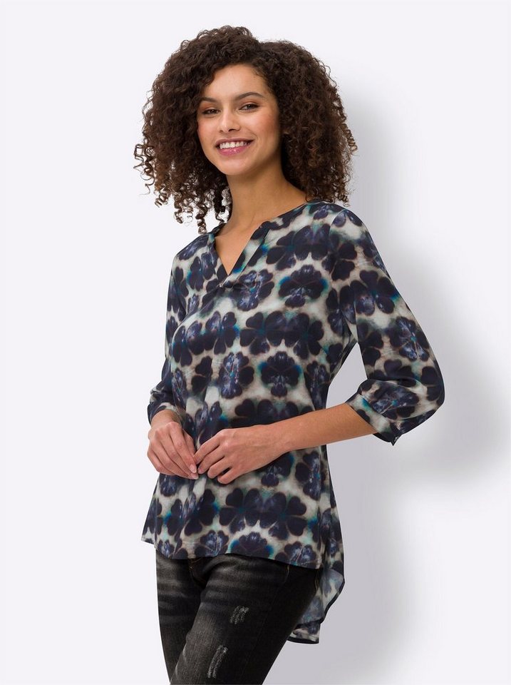 Heine Klassische Bluse Druckbluse Weich Fließende Qualität