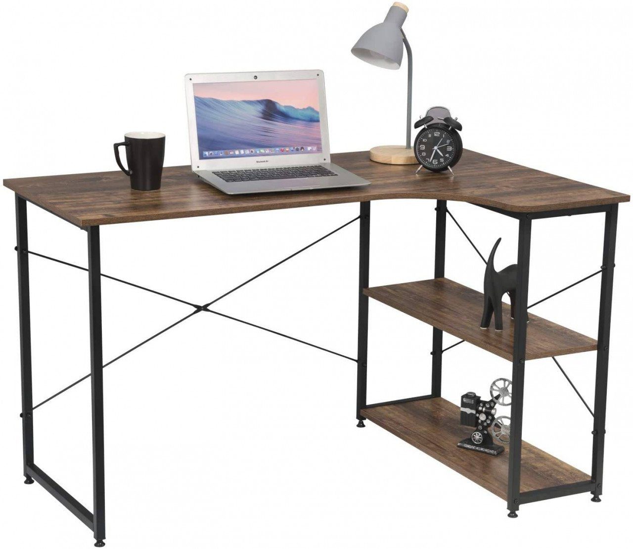 Eugad Schreibtisch Computertisch Büromöbel Couchtisch Mit Ablage Holz