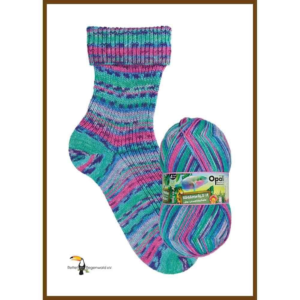 Opal Regenwald 19 - Sockenwolle 4-fädig mit Farbverlauf Häkelwolle, 425,00 m (Sockengarn ...