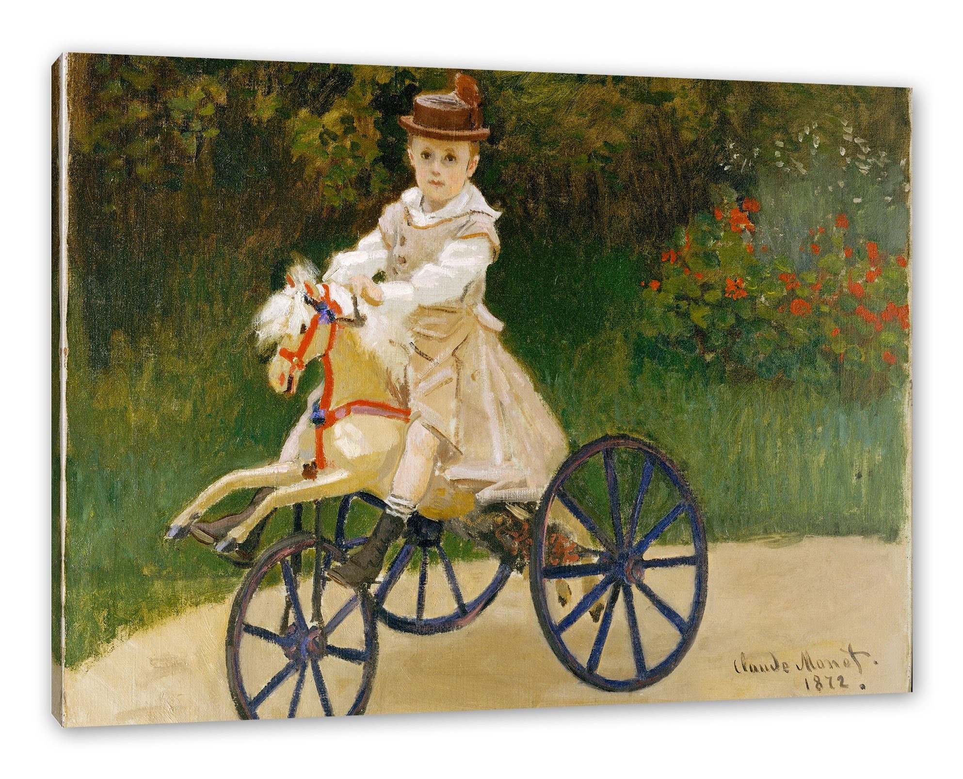 Pixxprint Leinwandbild Claude Monet Jean Monet Auf Seinem Pferderad