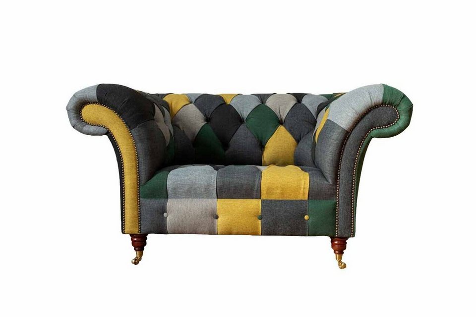 Jvmoebel Chesterfield Sessel Chesterfield Sessel Handgefertigt In Grau