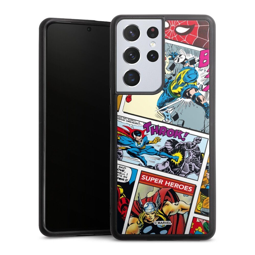Deindesign Handyhülle Marvel Retro Comic Blue Samsung Galaxy S21 Ultra