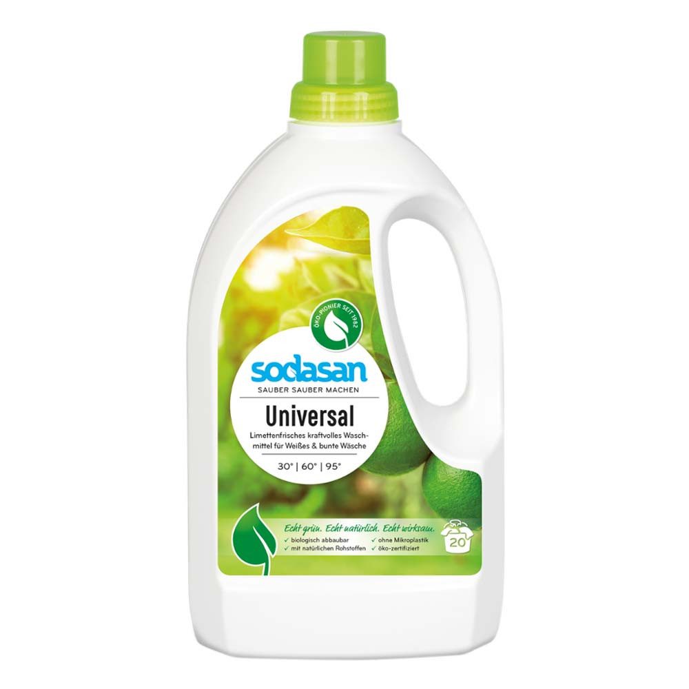 Sodasan Universal Waschmittel flüssig - Limette 1,5L Vollwaschmittel, Naturprodukt