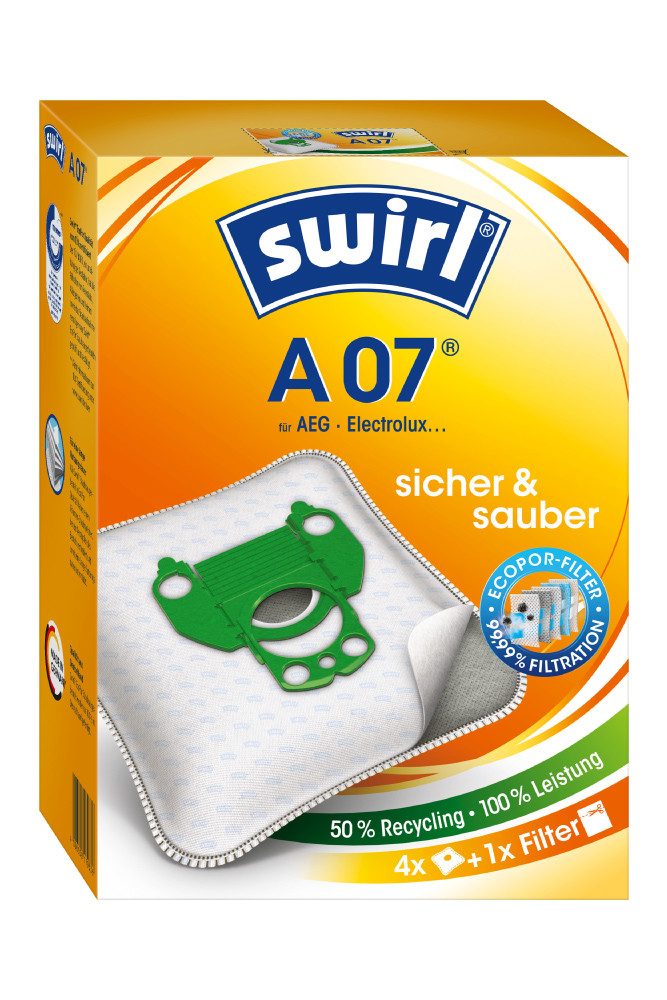 Swirl Staubsaugerbeutel Swirl A07 A 07, passend für AEG Electrolux Progress Volta Staubsauger ...