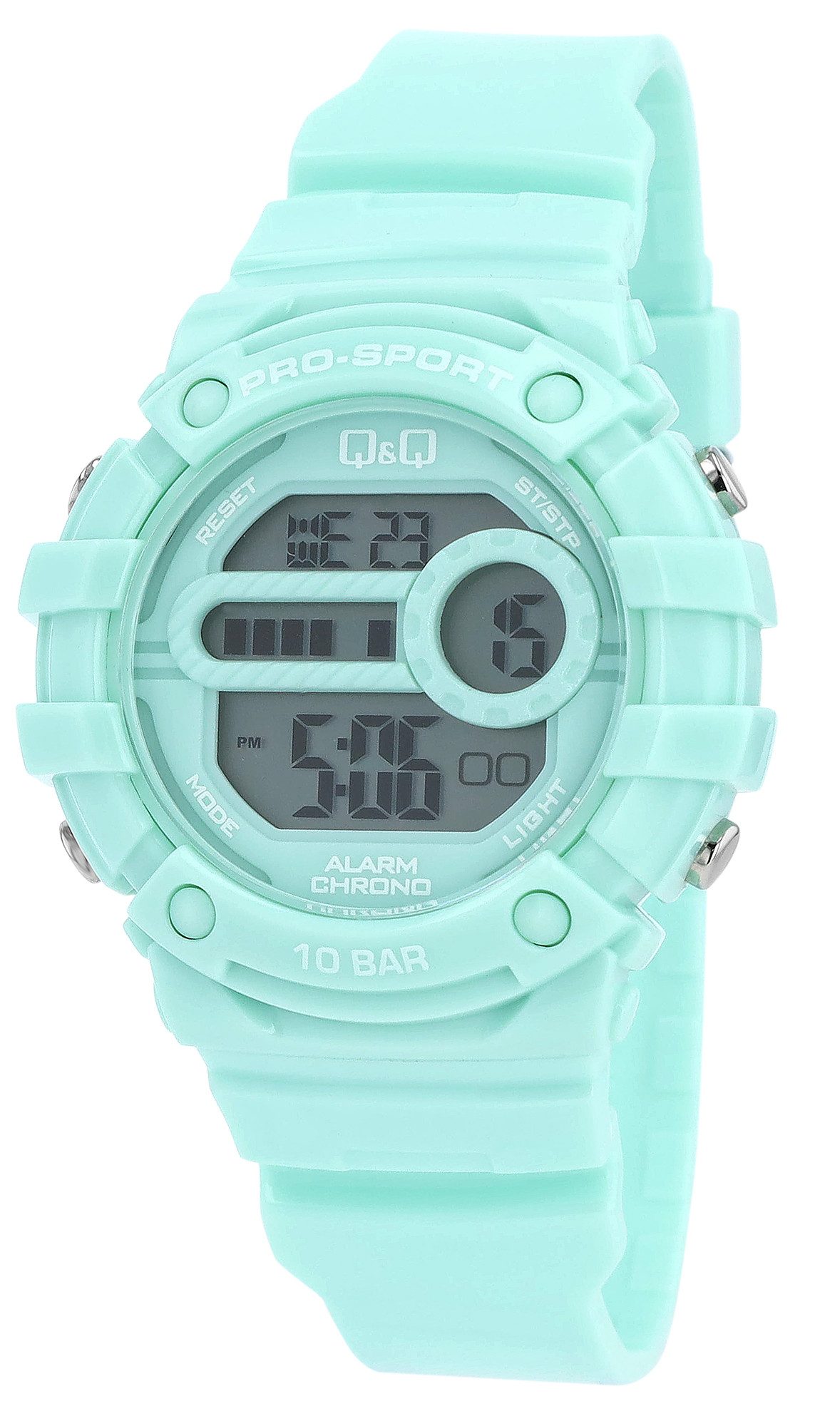 Q&Q Quarzuhr G15A Digital, Kunststoffgehäuse, Silikonband, blau, 10 ATM, D