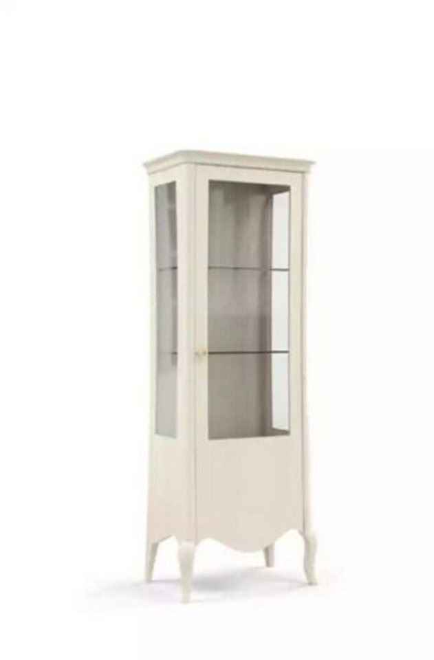 Jvmoebel Vitrine Weiß Vitrine Anrichte Luxus Glas Schrank Holz Design