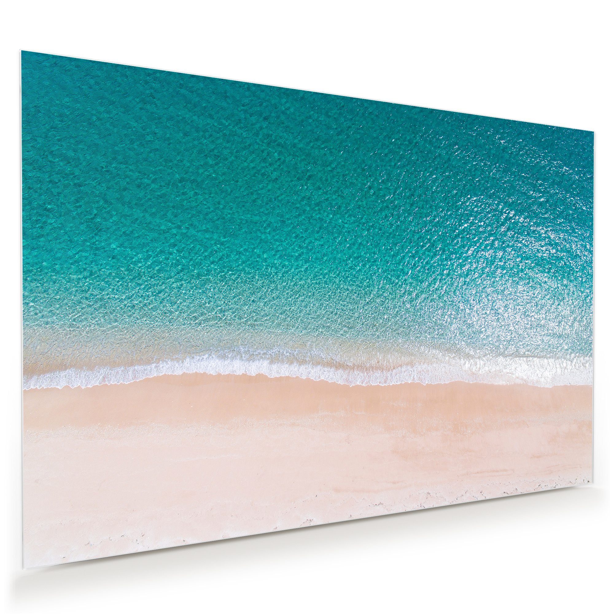 Primedeco Glasbild Wandbild Sandstrand mit Aufhängung