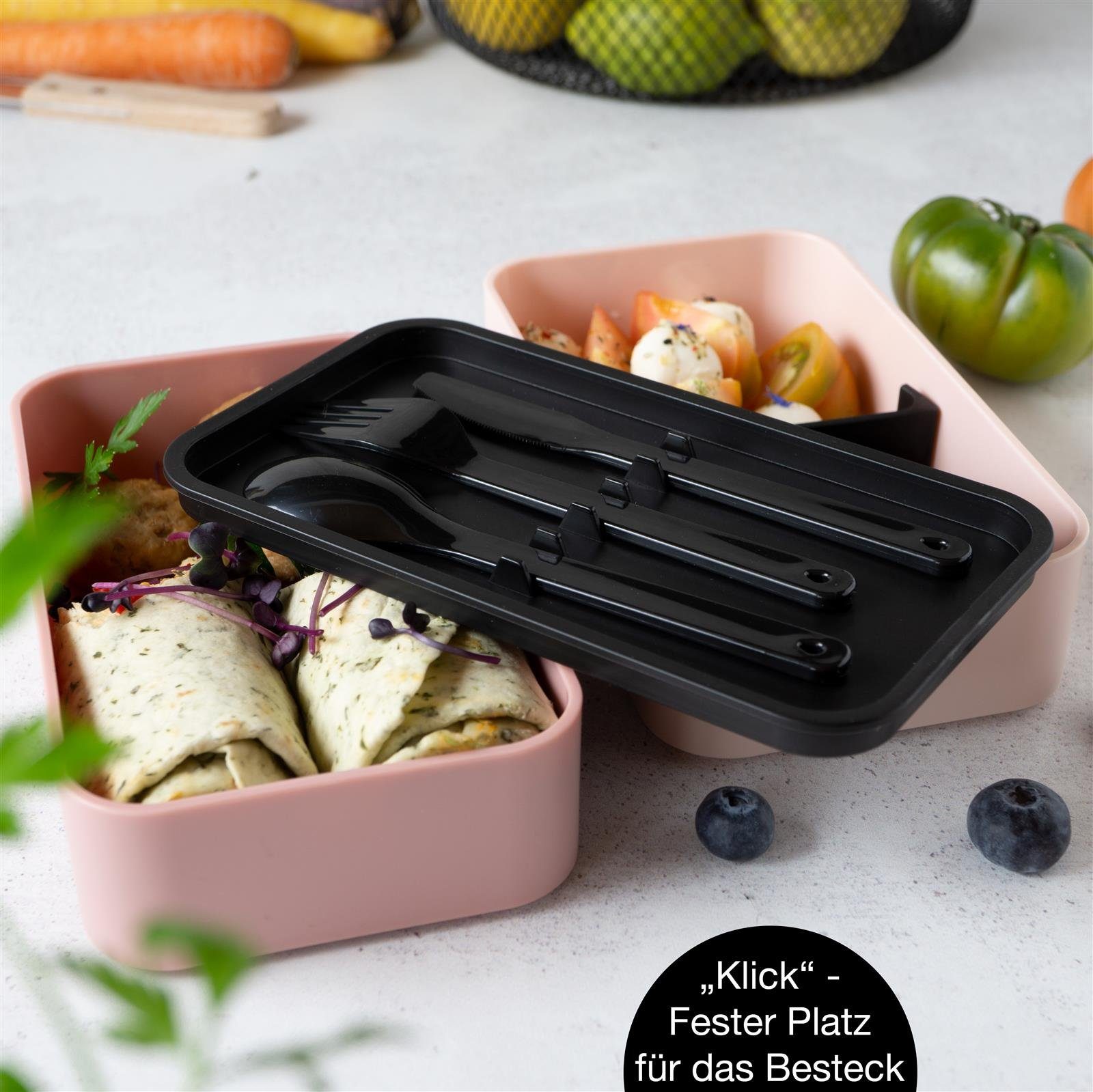 Moritz & Moritz Lunchbox Bento Box, Kunststoff, Bambus, Elasthan, (Set ...