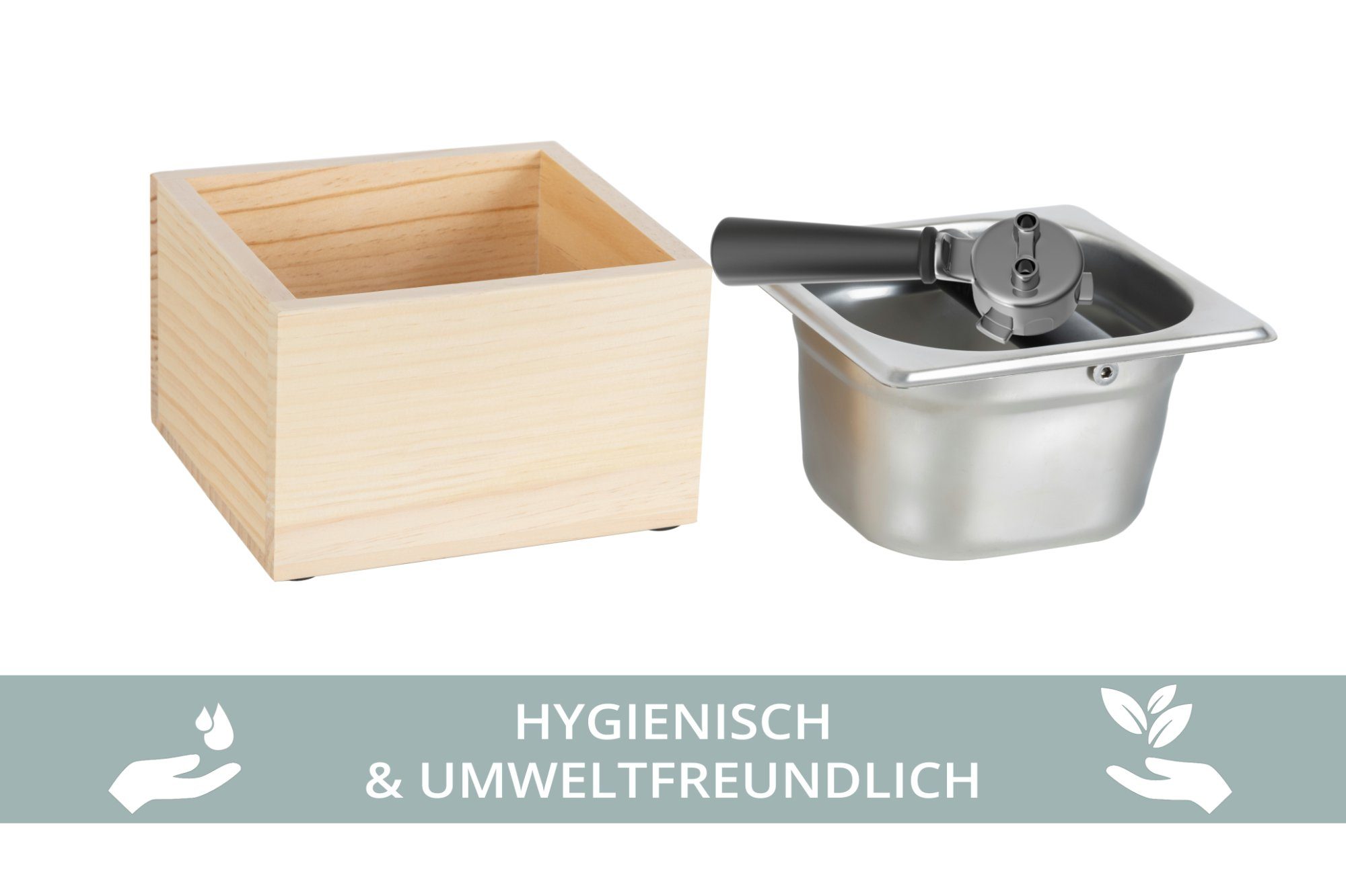joycraft Ausklopfbehälter KBW-1816 Kaffee-Abklopfbox aus Fichtenholz ...