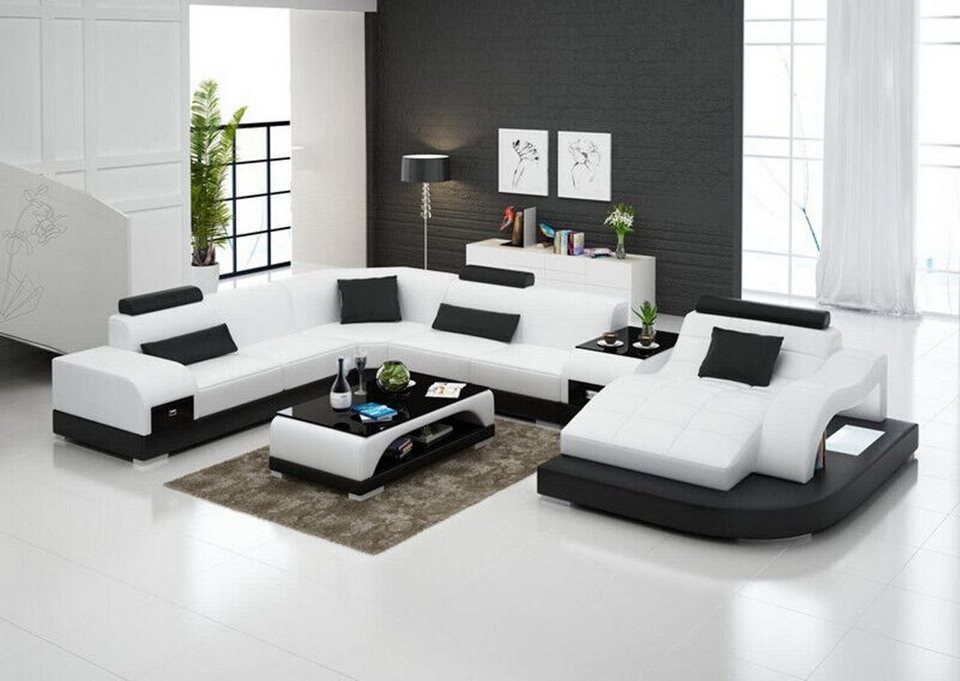 Jvmoebel Ecksofa Leder Eck Sofa Eck Garnitur Design Modern Couch Sofas