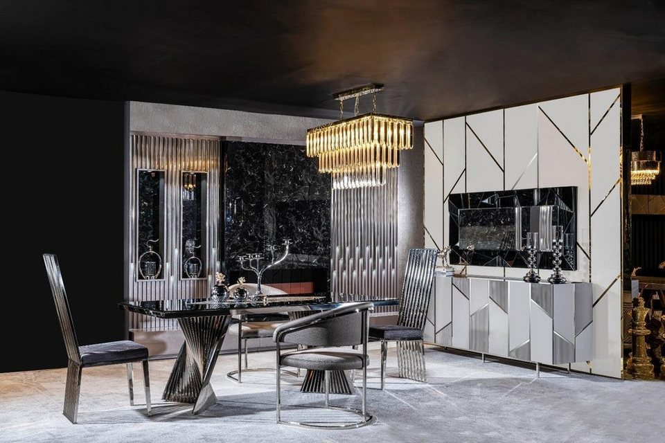 Jvmoebel Esszimmer Set Esszimmer Set Tisch4 Stühleanrichtespiegel