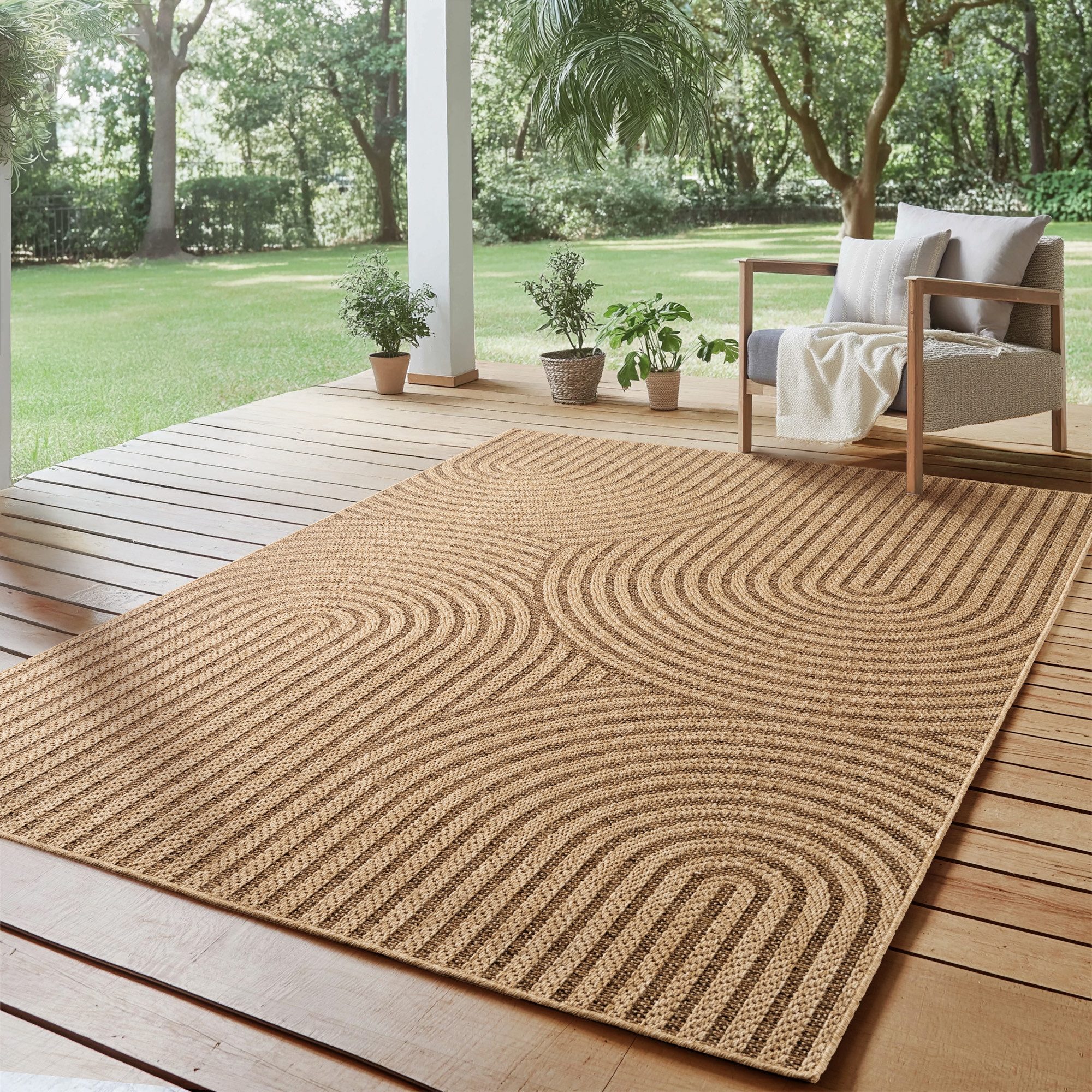 SIMPEX24 Outdoorteppich Boho Design, Läufer, Höhe: 5 mm, Outdoor ...