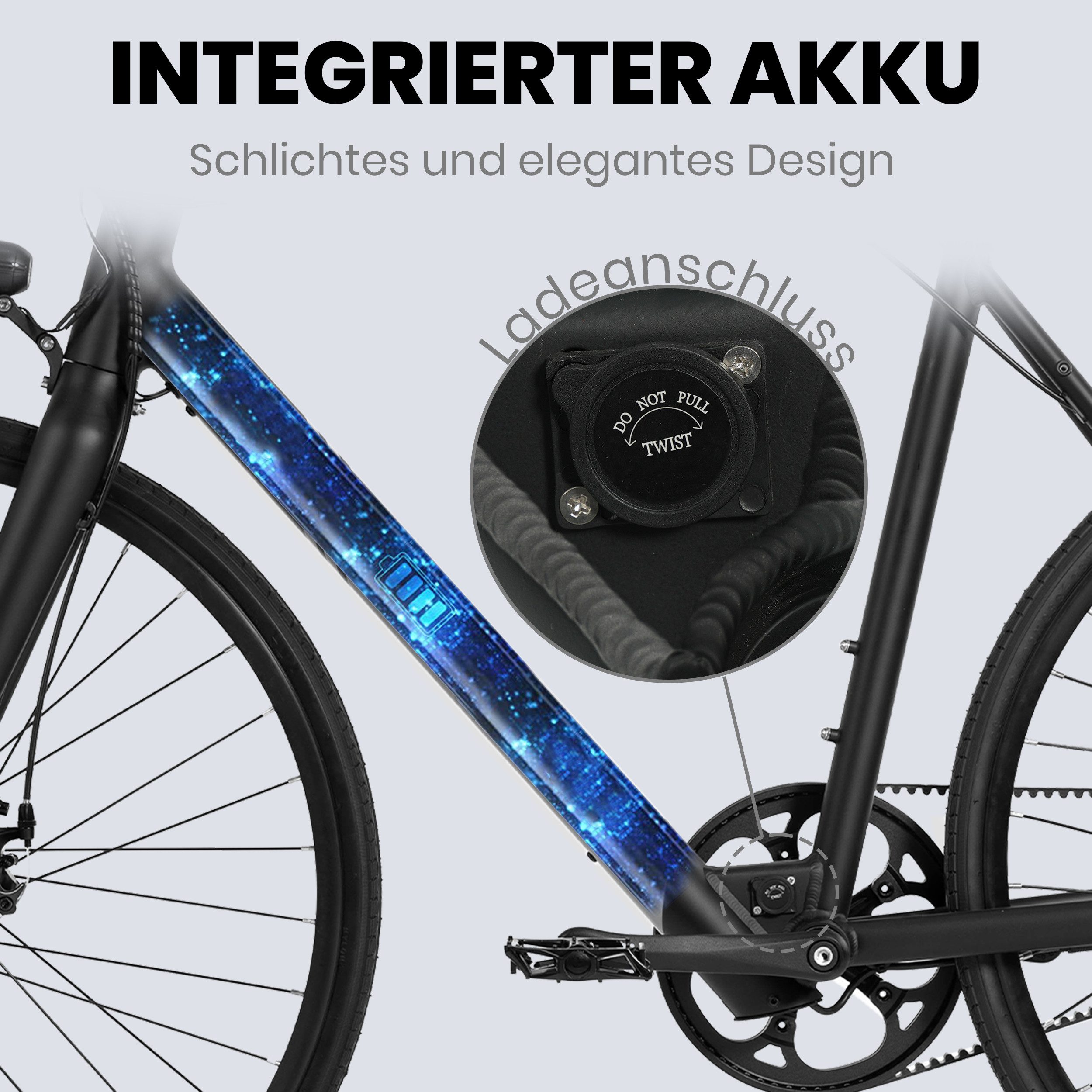 Vankel E-Bike LCD-Display Doppelscheibenbremsen 250W Motor Riemen ...