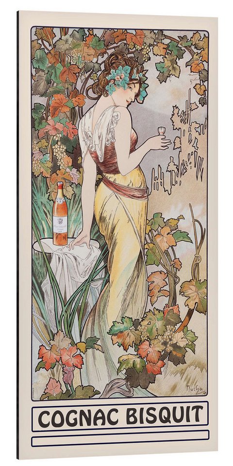 Posterlounge Alu Dibond Druck Alfons Mucha Cognac Bisquit Bar Malerei