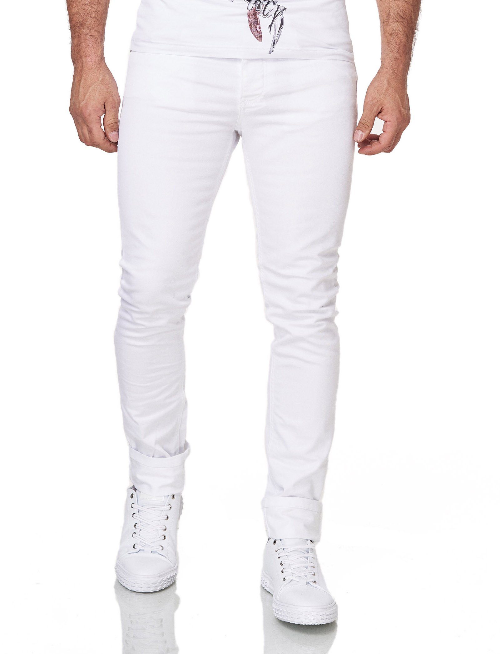 KINGZ Slim-fit-Jeans mit perfektem Sitz, Basic Jeans in Weiß von KINGZ ...