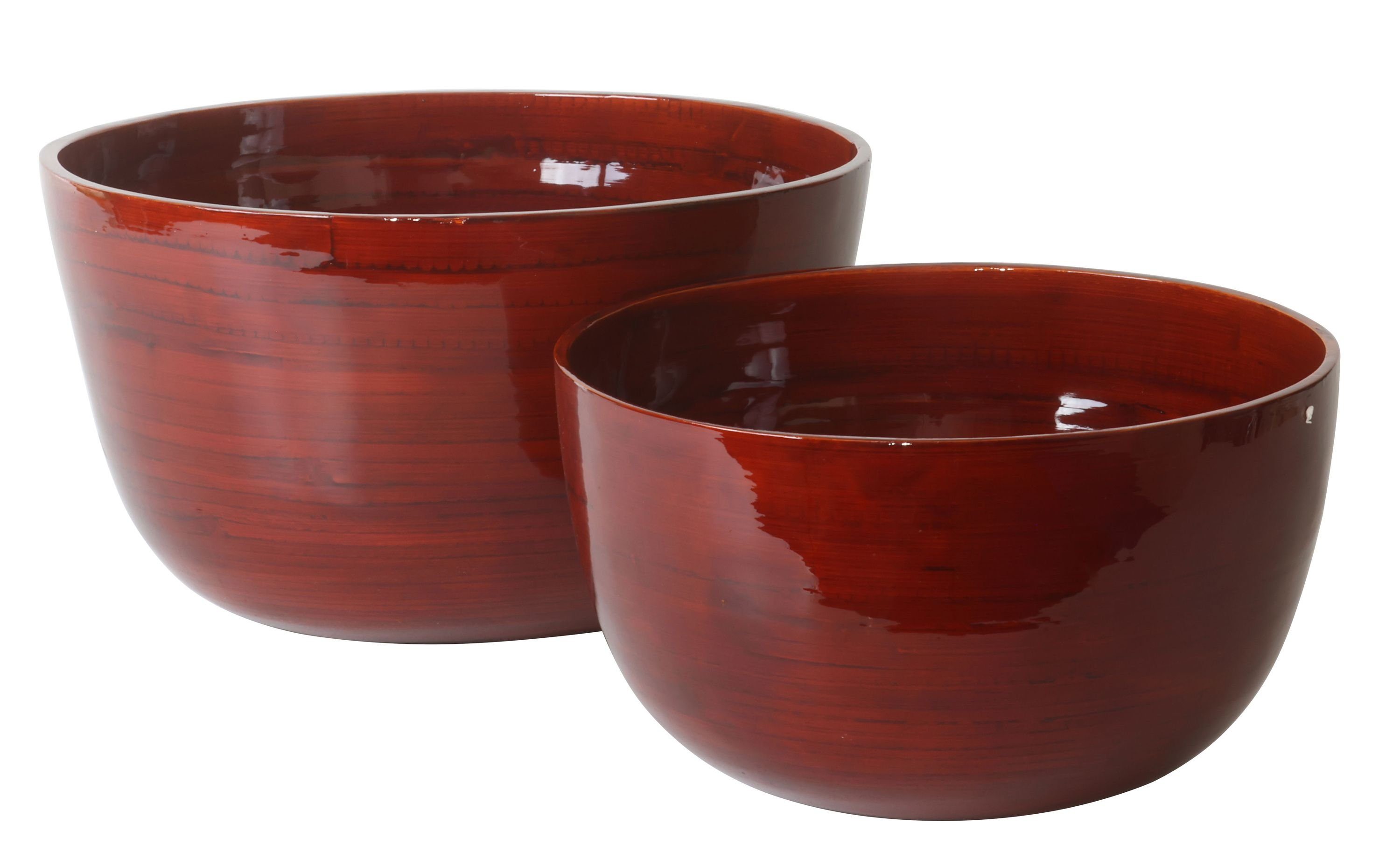 Artra Dekoschale Bambus Schalenrot Übertöpfe 2er Set Ms Design