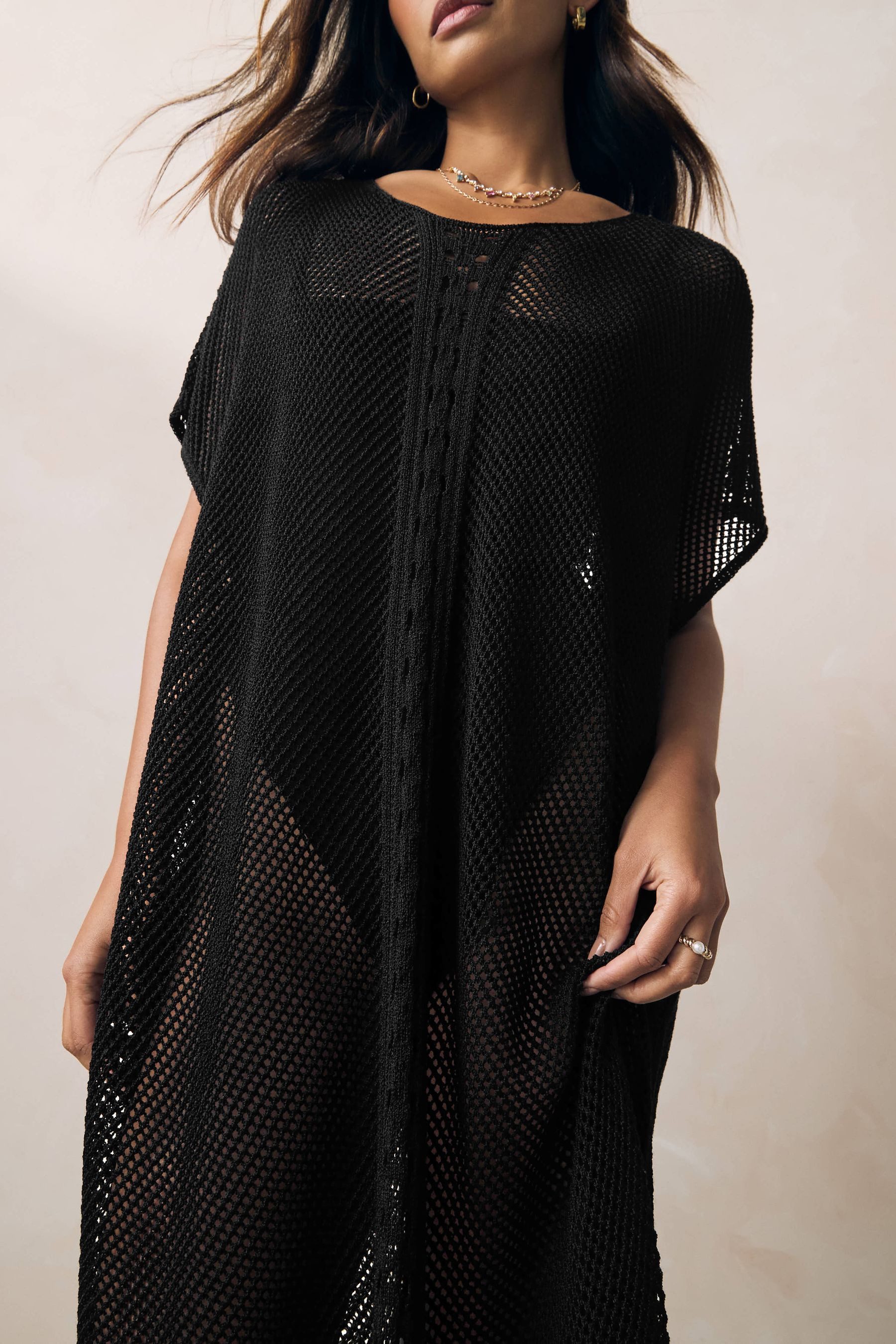 Next Strandkleid Gestrickter Maxi Überwurf 1 Tlg