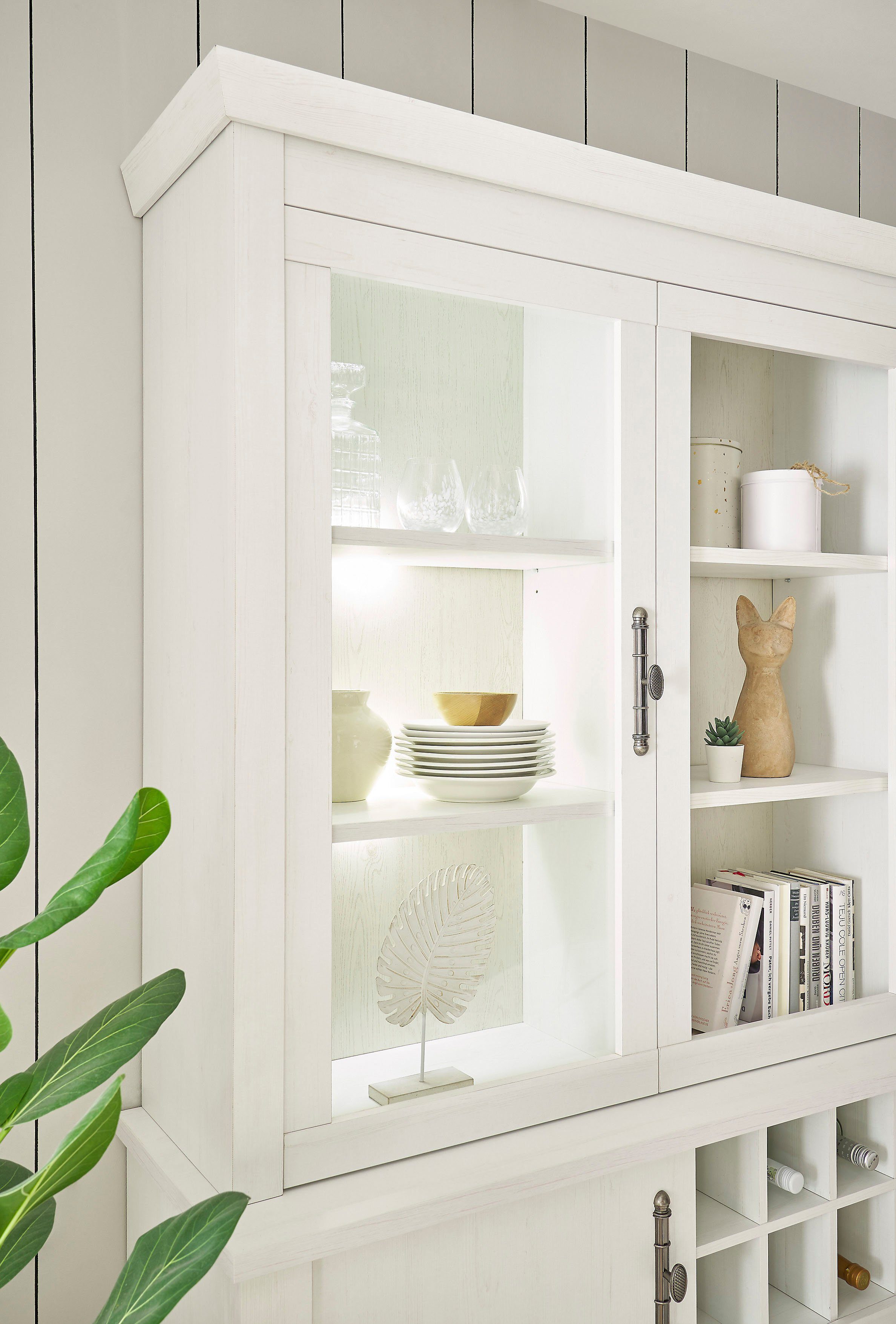 Home affaire Buffet RAVENNA im romantischen Landhausstil, Griffe aus ...