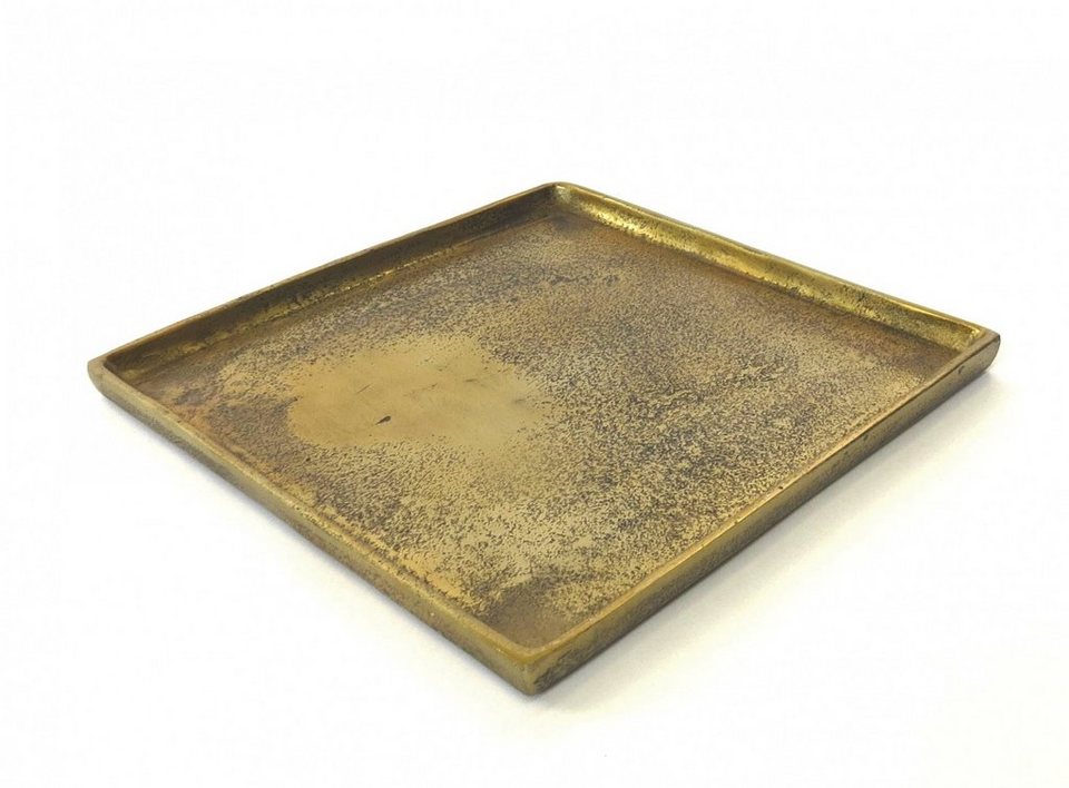 Colmore Dekotablett Deko Tablett Teller Kerzen Gold Quadrat Metall