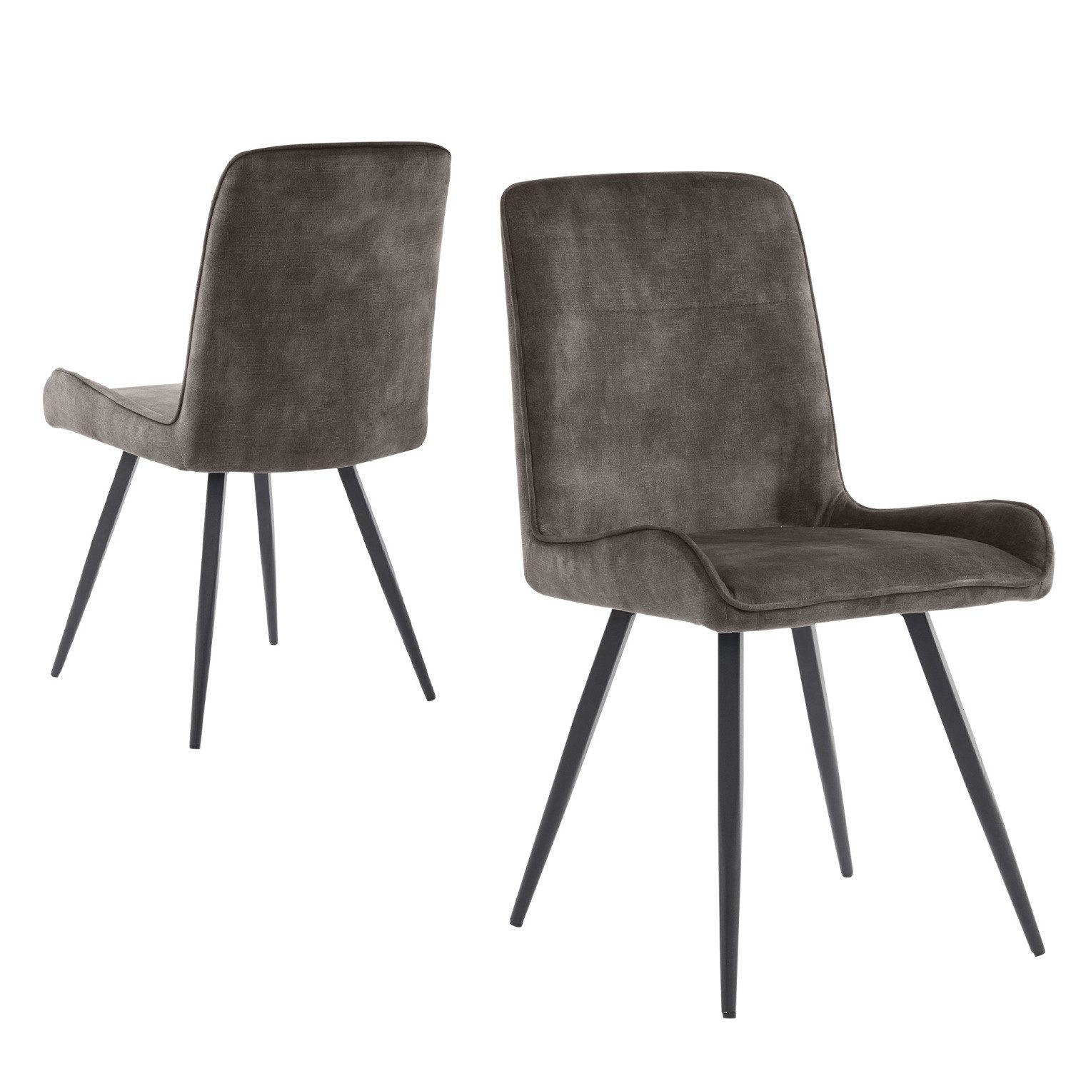 Flieks Esszimmerstuhl (Set, 2 St), 2er Set Polsterstühle Wohnzimmerstuhl Küchenstuhl Veloursstoff