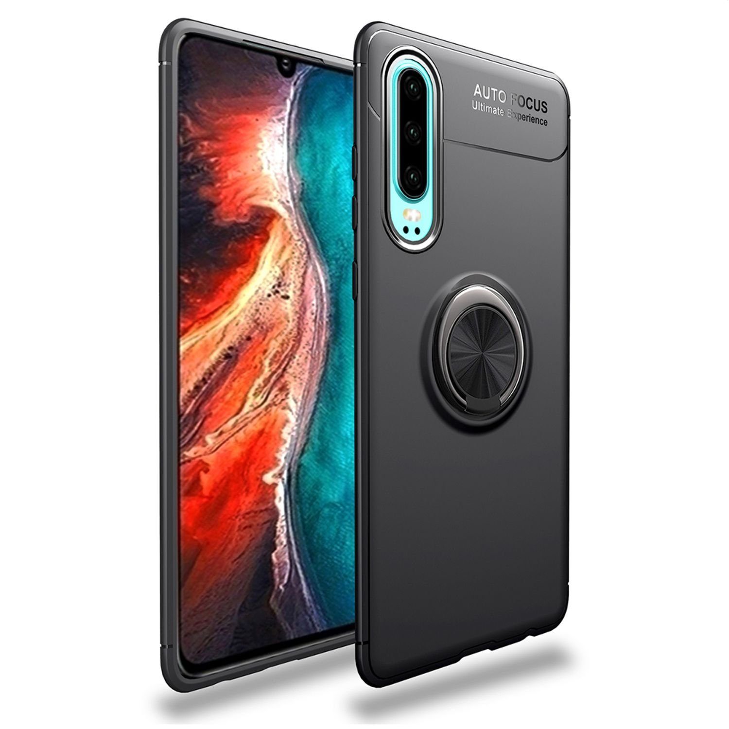 Nalia Smartphone Hülle Huawei P30 Matte Silikon Hülle Mit Ring