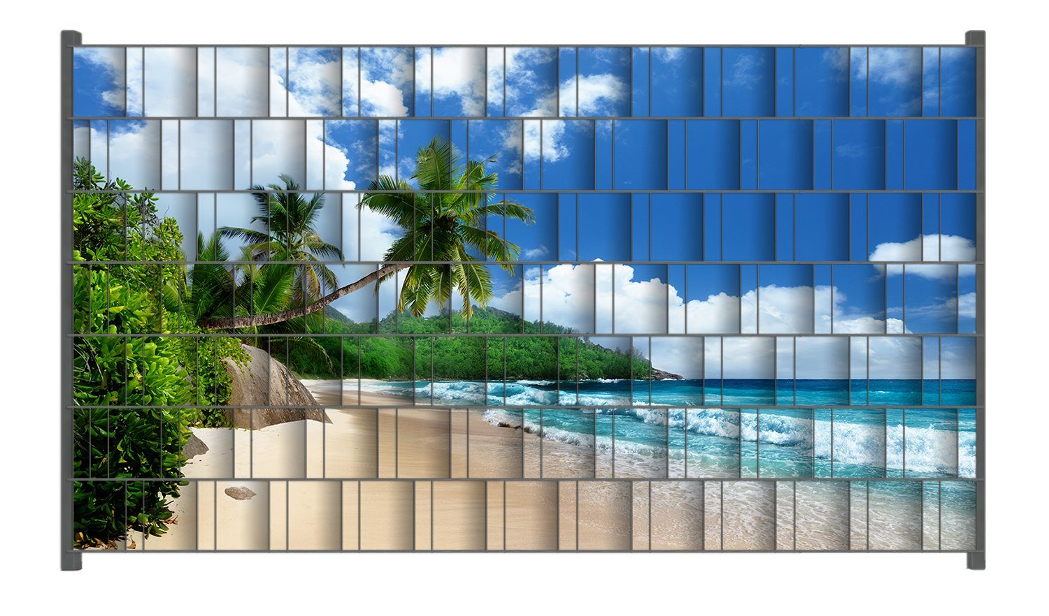 Wallario Sichtschutzstreifen Urlaub Auf Den Seychellen Unter Palmen Am