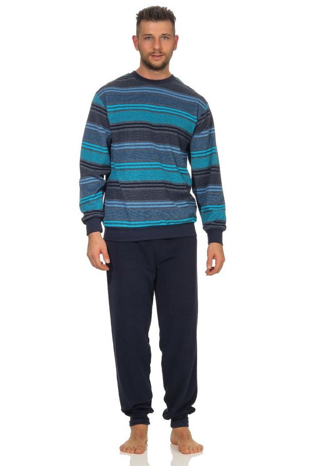 Normann Pyjama Eleganter Herren Frottee Pyjama Schlafanzug Mit