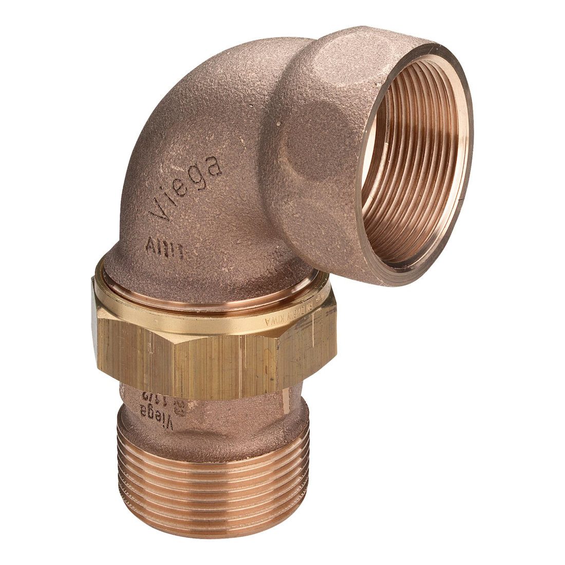 Viega Gewindefitting Rotguss Winkel-Verschraubung AG/IG Typ 3088 flachdichtend, 1/2 Zoll