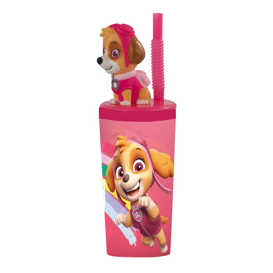 Pos Kinderbecher Paw Patrol Trinkbecher Skye Mit Trinkhalm Rosa