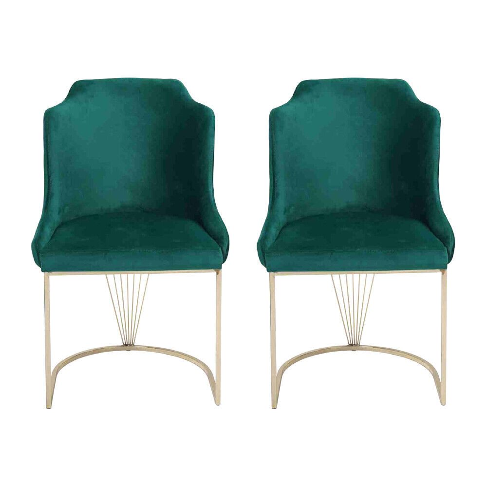 Jvmoebel Stuhl Designer Grüner Esszimmerstuhl 2x Stühle Luxus Einsitzer
