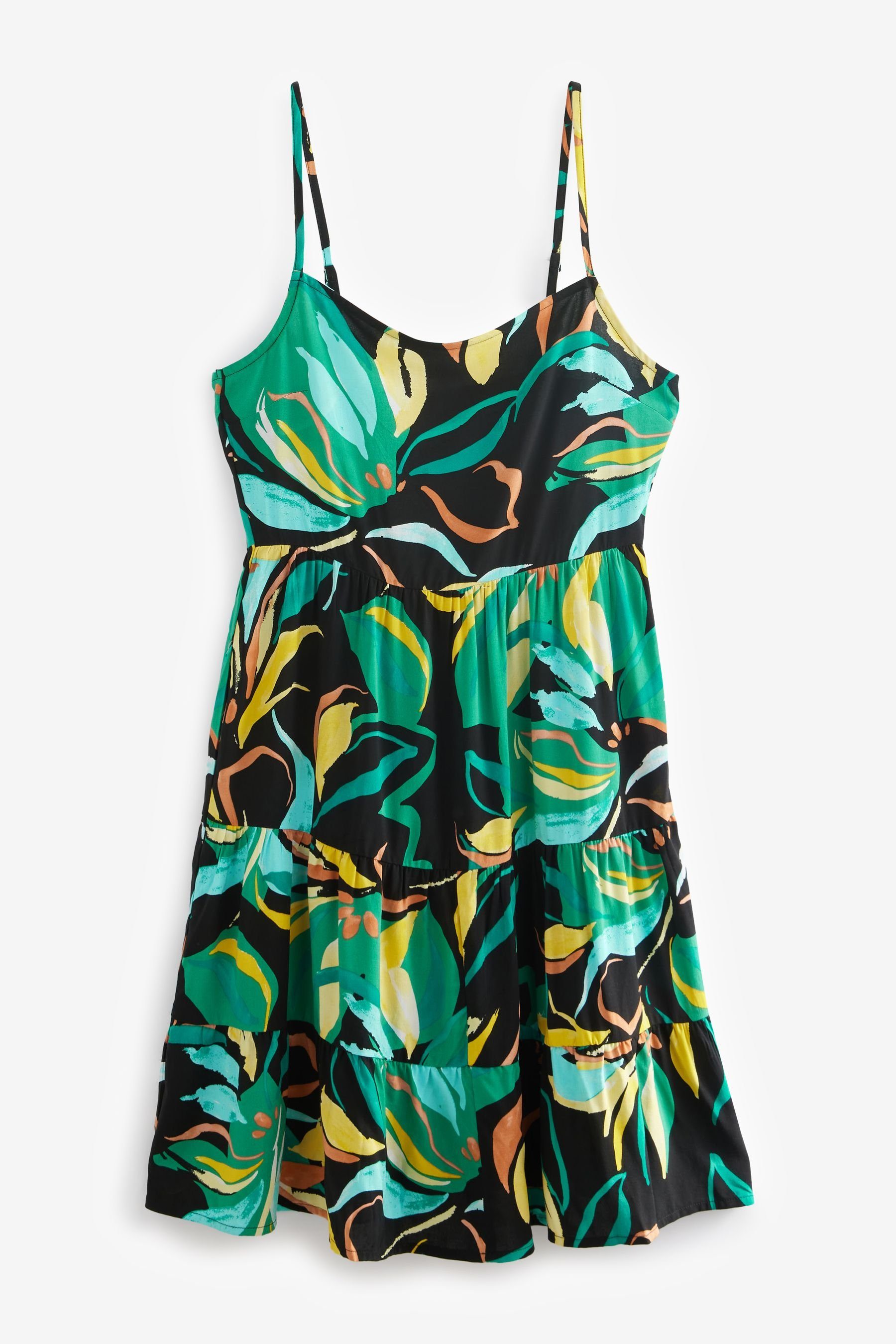 Next Sommerkleid Gestuftes Minikleid Mit Spaghettiträgern 1 Tlg