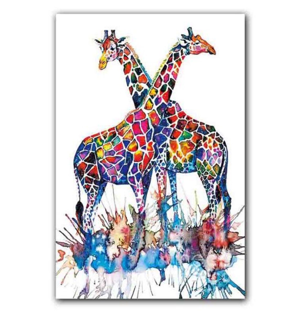 TPFLiving Kunstdruck (OHNE RAHMEN) Poster - Leinwand - Wandbild, Grafitti Art - Bunte Tiermotive ...