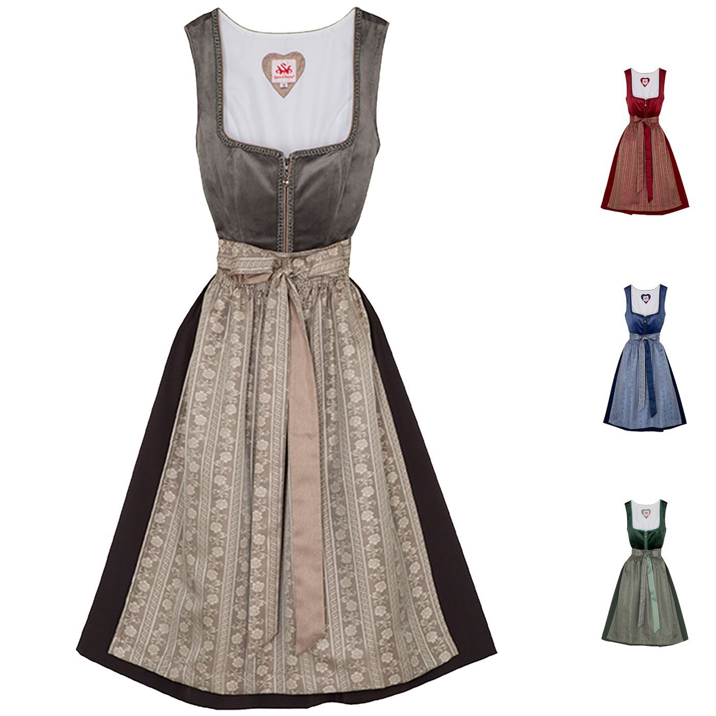 Spieth & Wensky Dirndl Diandra Dirndl Dirndl Diandra Midi-Dirndl Kleid 2-teiliges Trachtenkleid