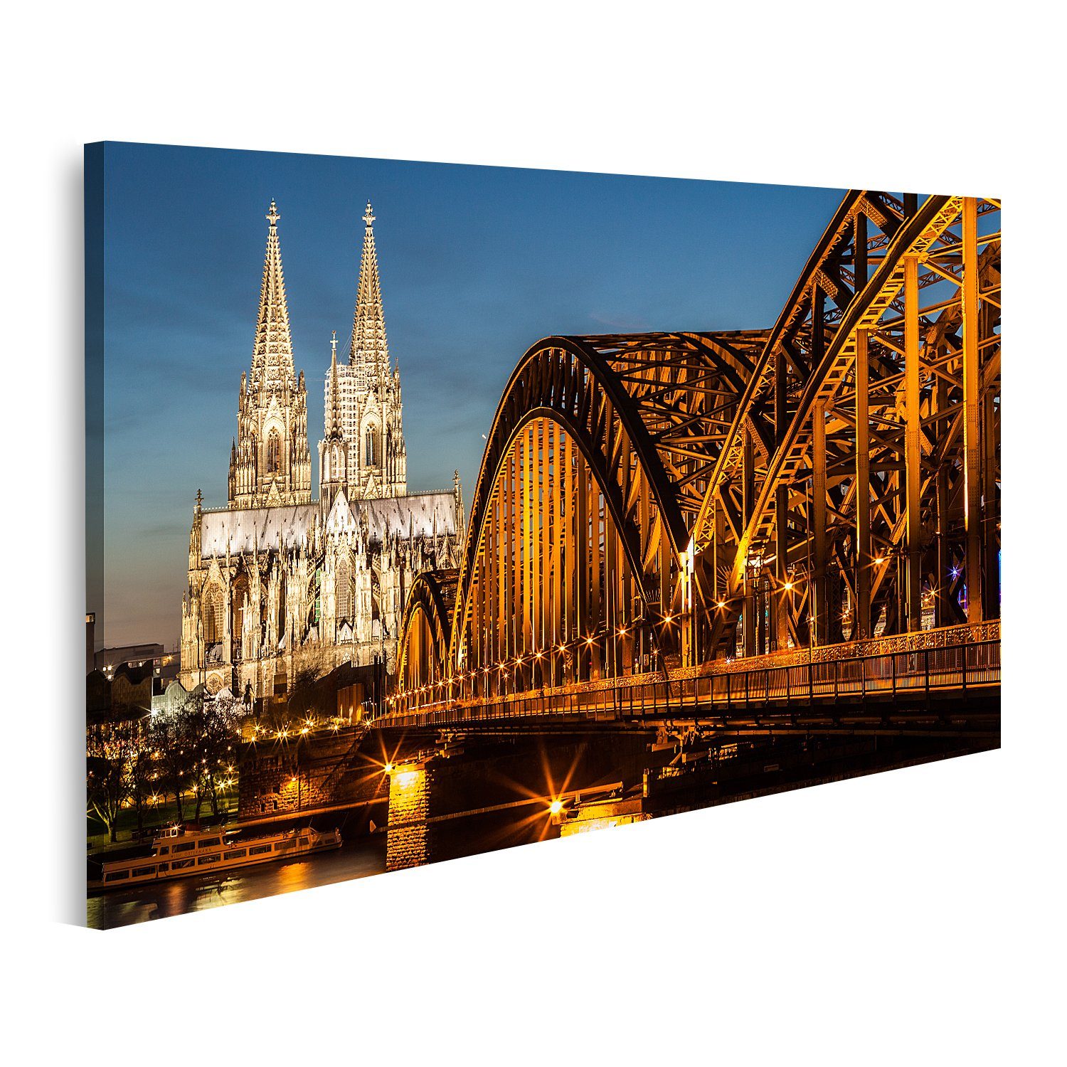 islandburner Leinwandbild Bild auf Leinwand Hohenzollernbrücke Und Kölner Dom In Der ...