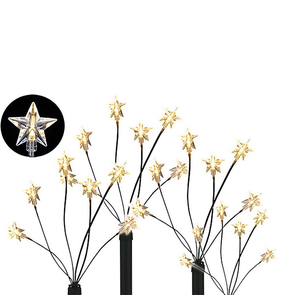 Mojawo Lichtervorhang 4er Set Led Gartenleuchtstäbe Mit 24 Sternen