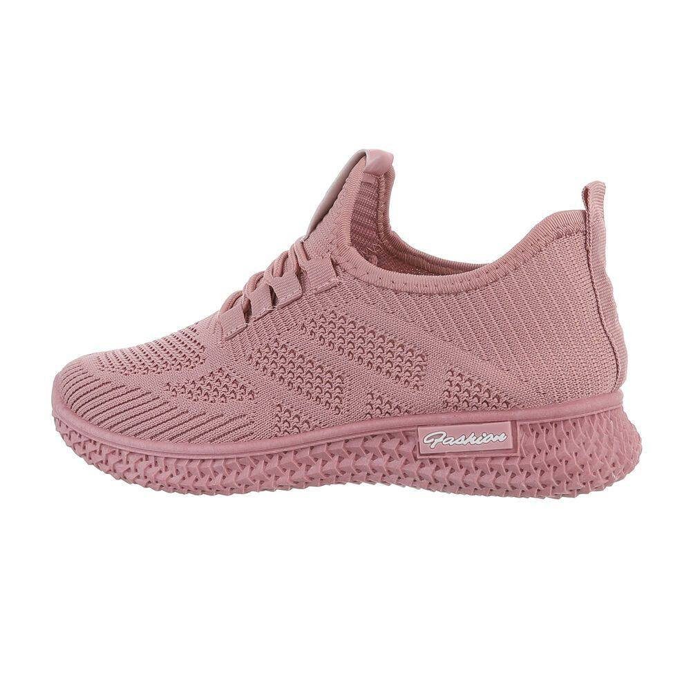 Ital-Design Damen Low-Top Freizeit Sneaker Flach Sneakers Low Rosa