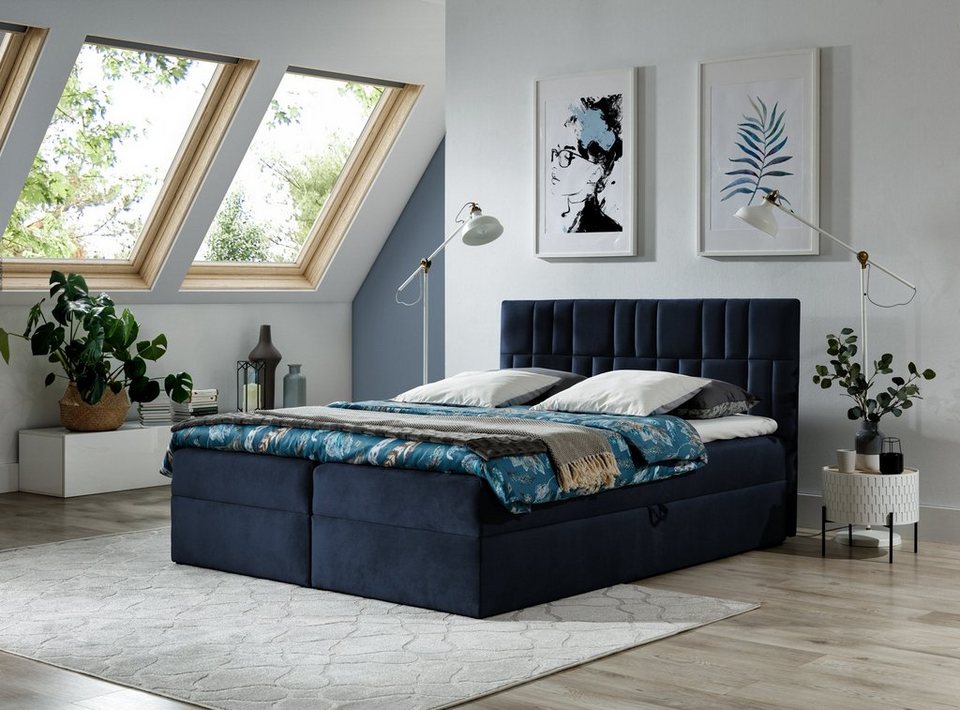 Yourhouse24 Boxspringbett Tony Mit 2 Bettkästen Doppelbett Mit Bonell