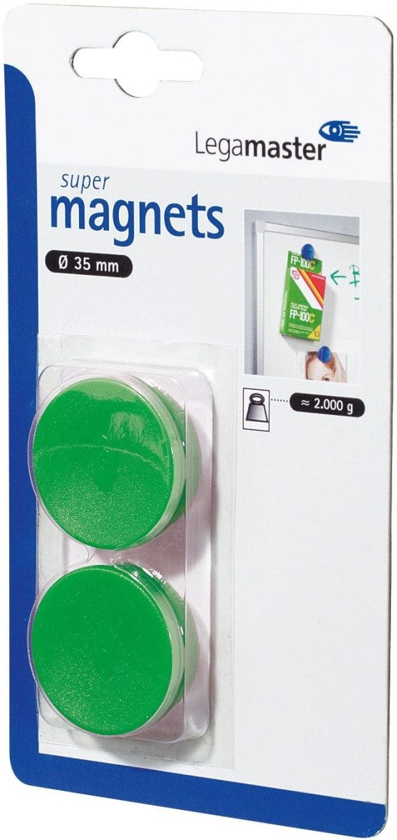 LEGAMASTER Magnet Haftmagnet 35mm 2 Stück grün