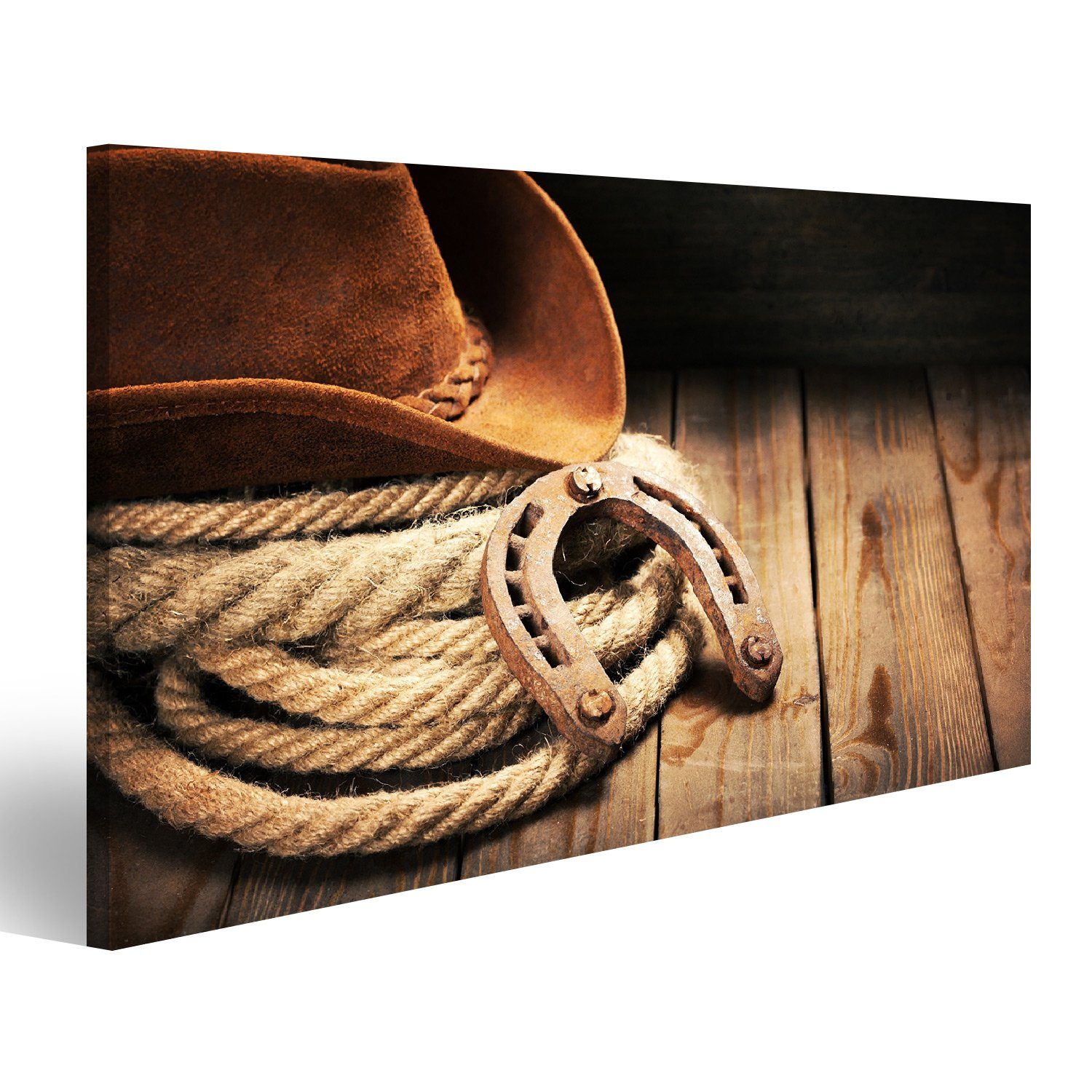 islandburner Leinwandbild Bild auf Leinwand Cowboy Wandbild Leinwandbild Wand Bilder Poster 80x