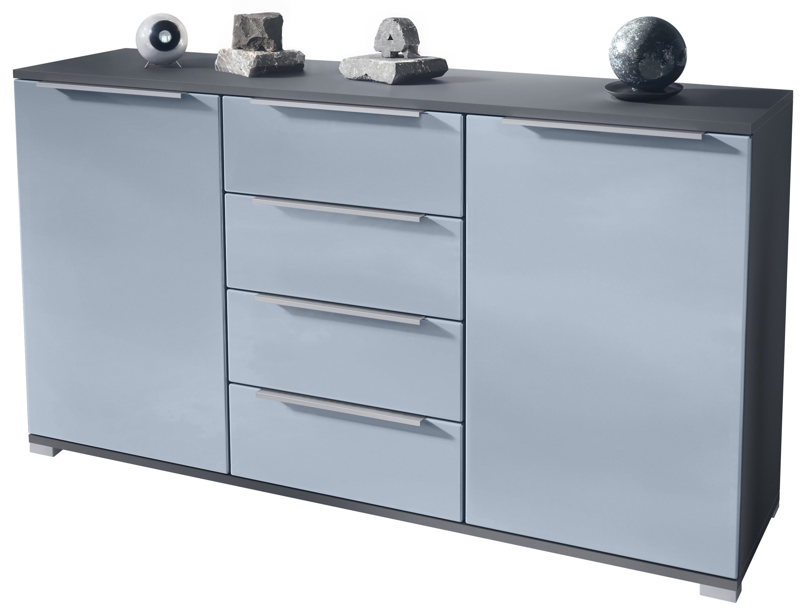 Vladon Sideboard Linio V1 (Anrichte, mit 2 Türen und 4 Schubladen ...