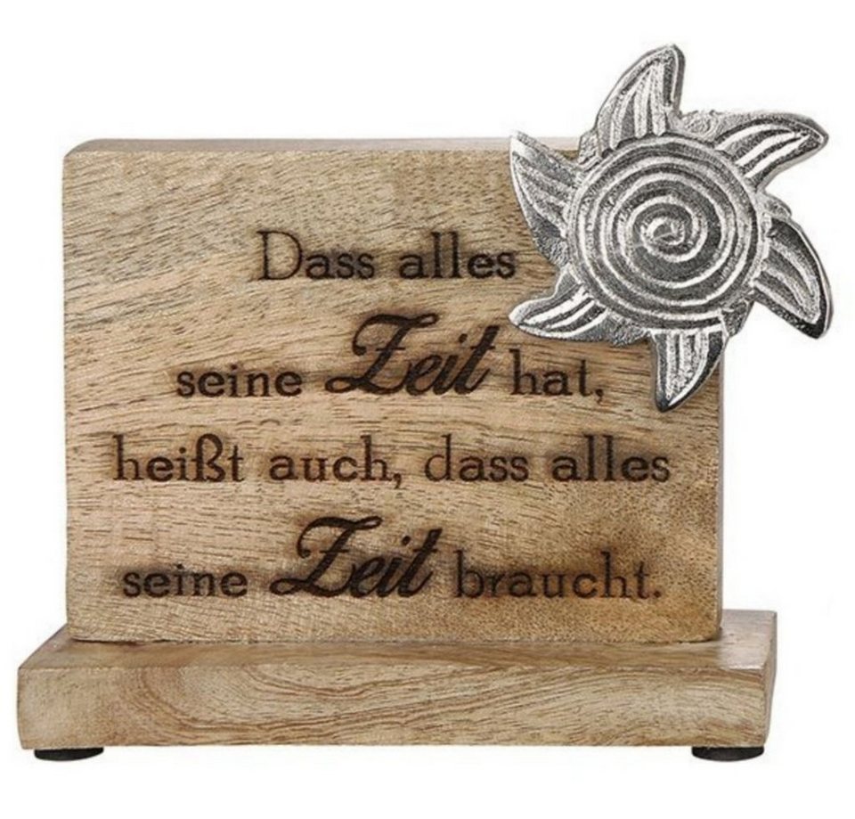 Gilde Dekoobjekt Edler Sonnen Aufsteller Mangoholz Und Metall