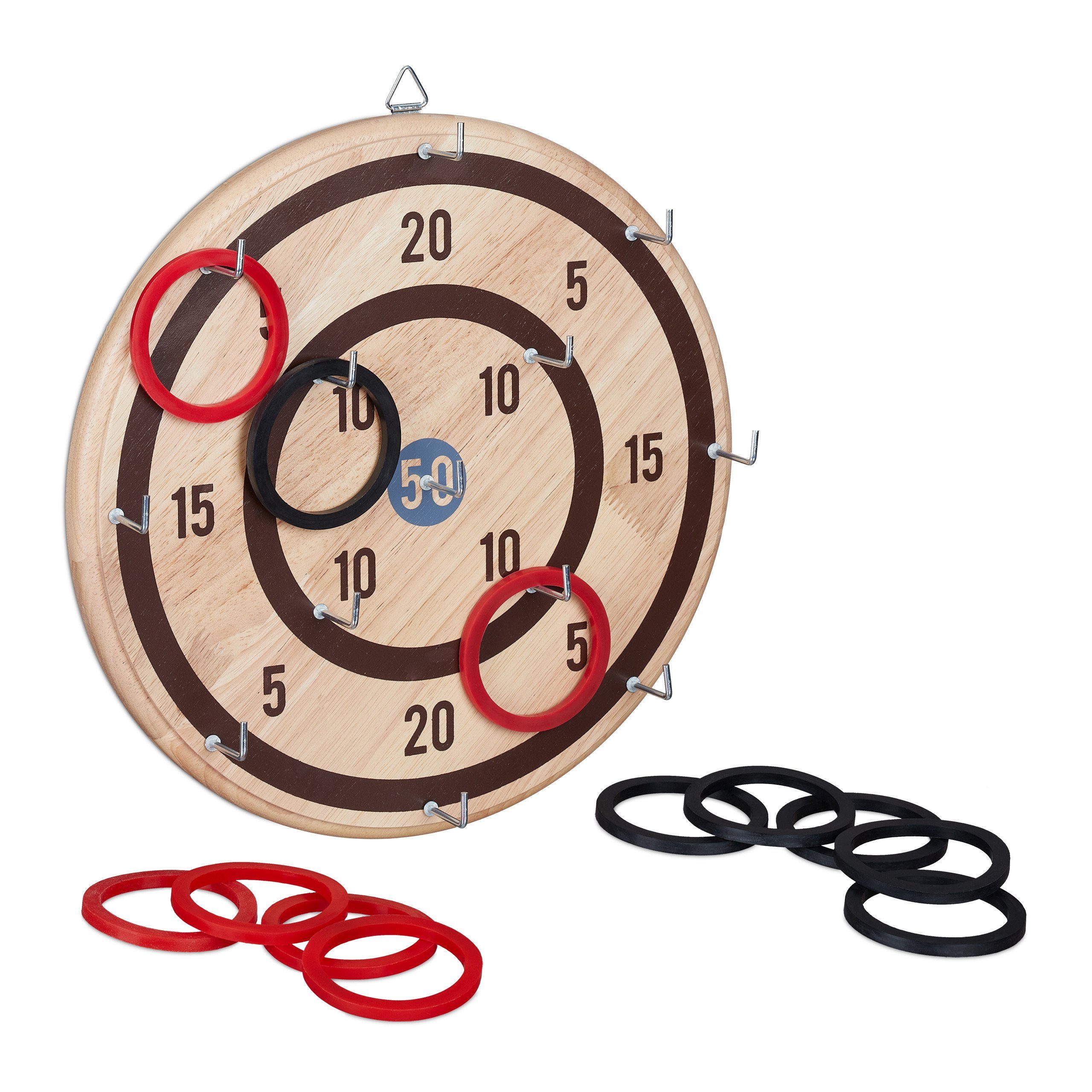 relaxdays Spiel Ringwurfspiel Holz