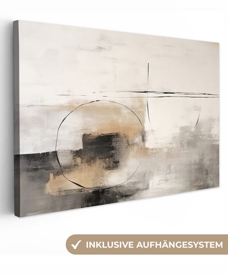 Onemillioncanvasses® Leinwandbild Kunst Abstrakt Grau Industriell