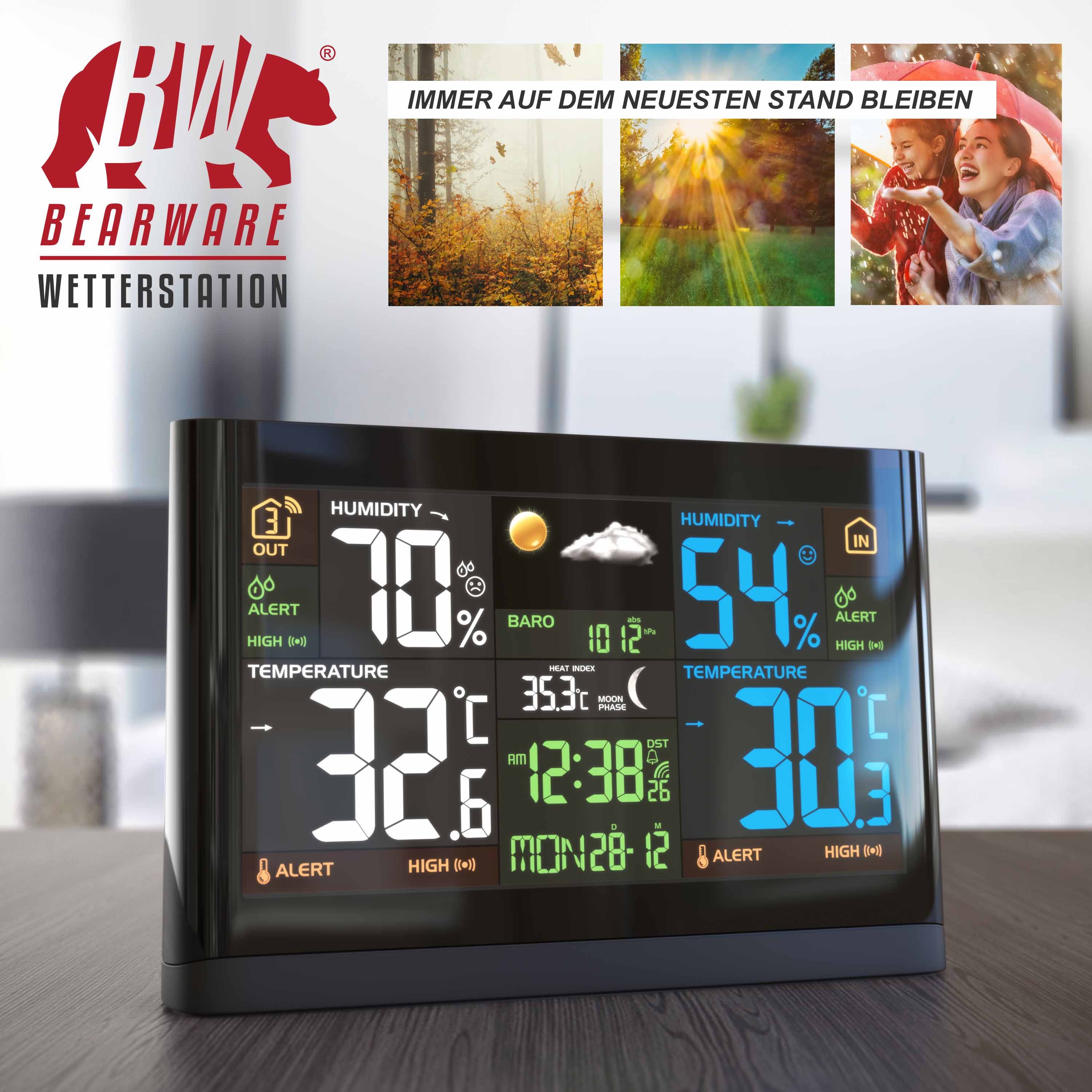 BEARWARE Funk Wetterstation, Luftdruck, Temperaturtrend ...