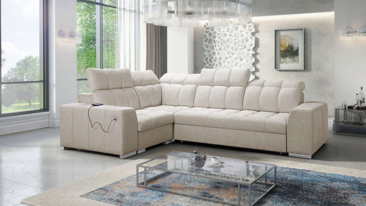 Best for Home Ecksofa KATTY II mit Schlaffunktion und Bettzeugbehältern ...