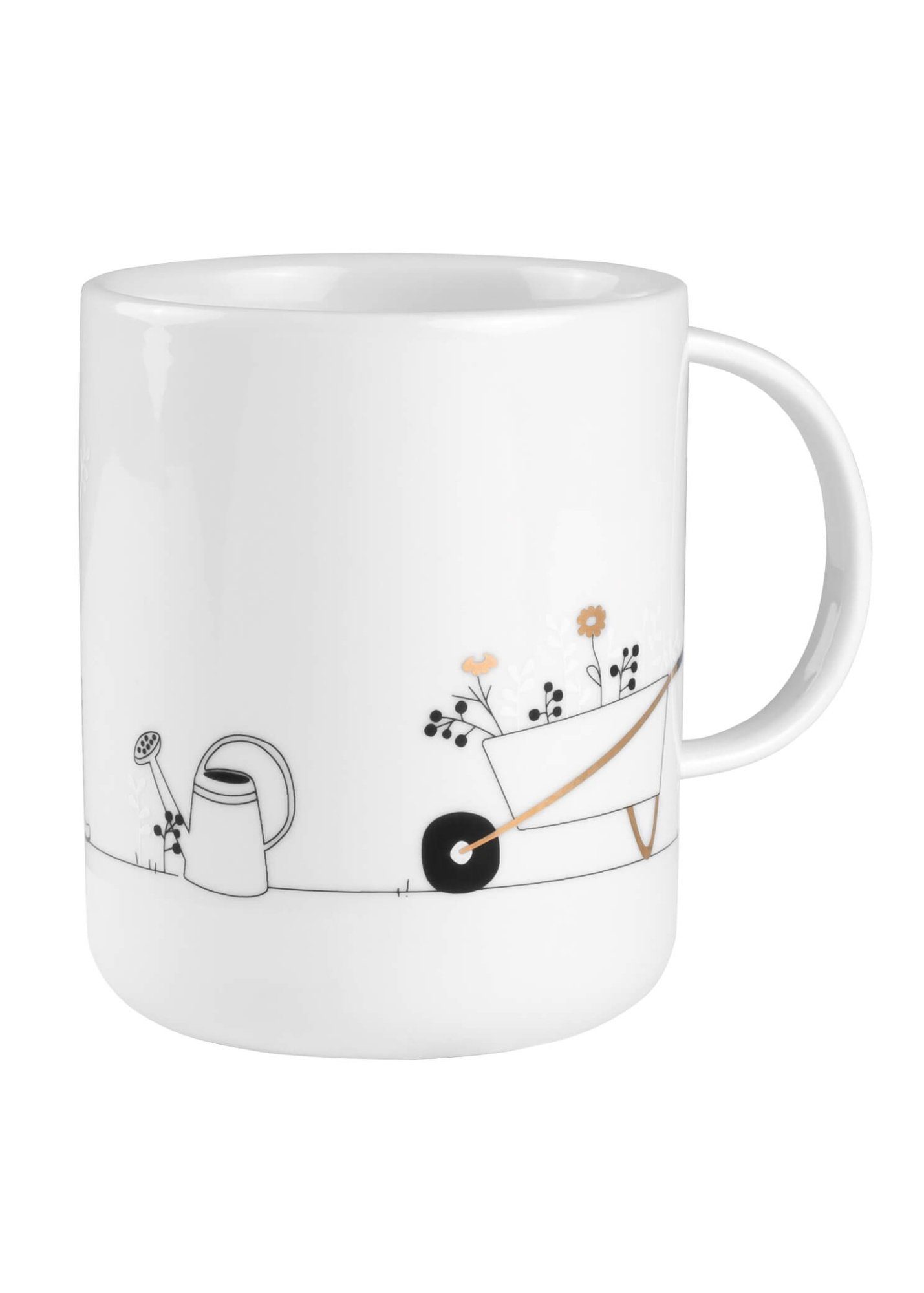 Räder Tasse räder Tasse Geschenktasse Garten weiß gold 0017292, Porzellan